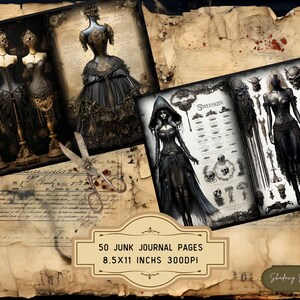 Gothic Fashion BUNDLE Junk Journal Pages Gothic Couture Junk Journal ...