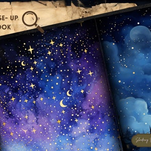 Night Sky Junk Journal Pages Gothic Printable Pages Collage Sheets ...