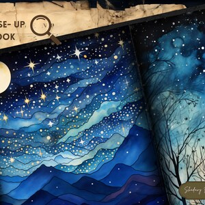 Night Sky Junk Journal Pages Gothic Printable Pages Collage Sheets ...
