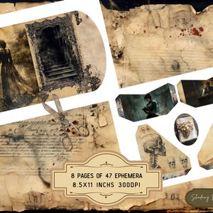 Dark Academia Junk Journal BUNDLE Gothic Printable Journal Kit Witch ...