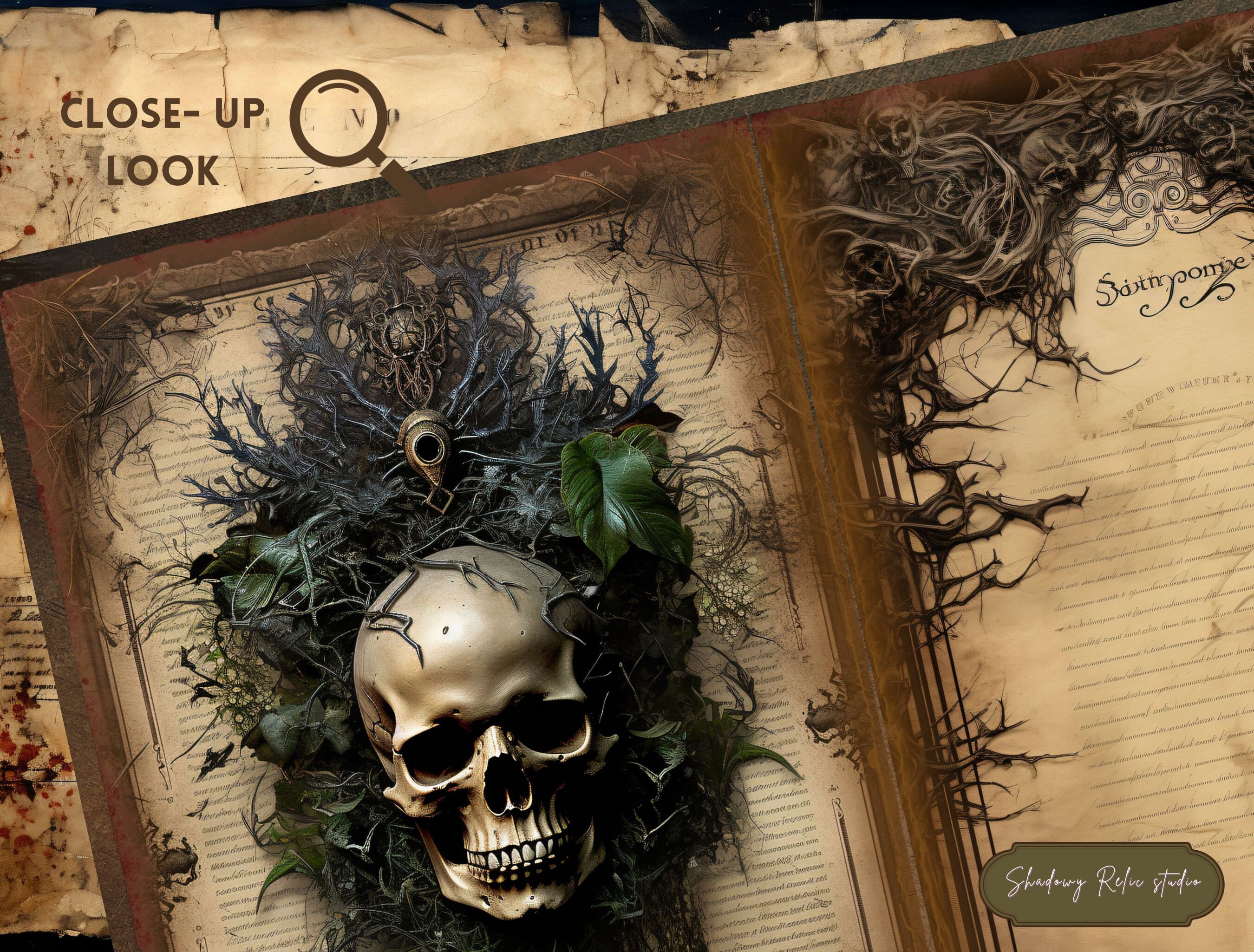 Gothic Skulls Junk Journal Pages Gothic Printable Pages Collage Sheets ...