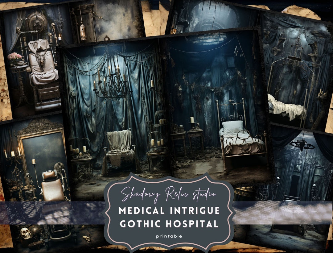 Gothic Hospital Junk Journal Pages Printable Backgrounds Papers Gothic ...