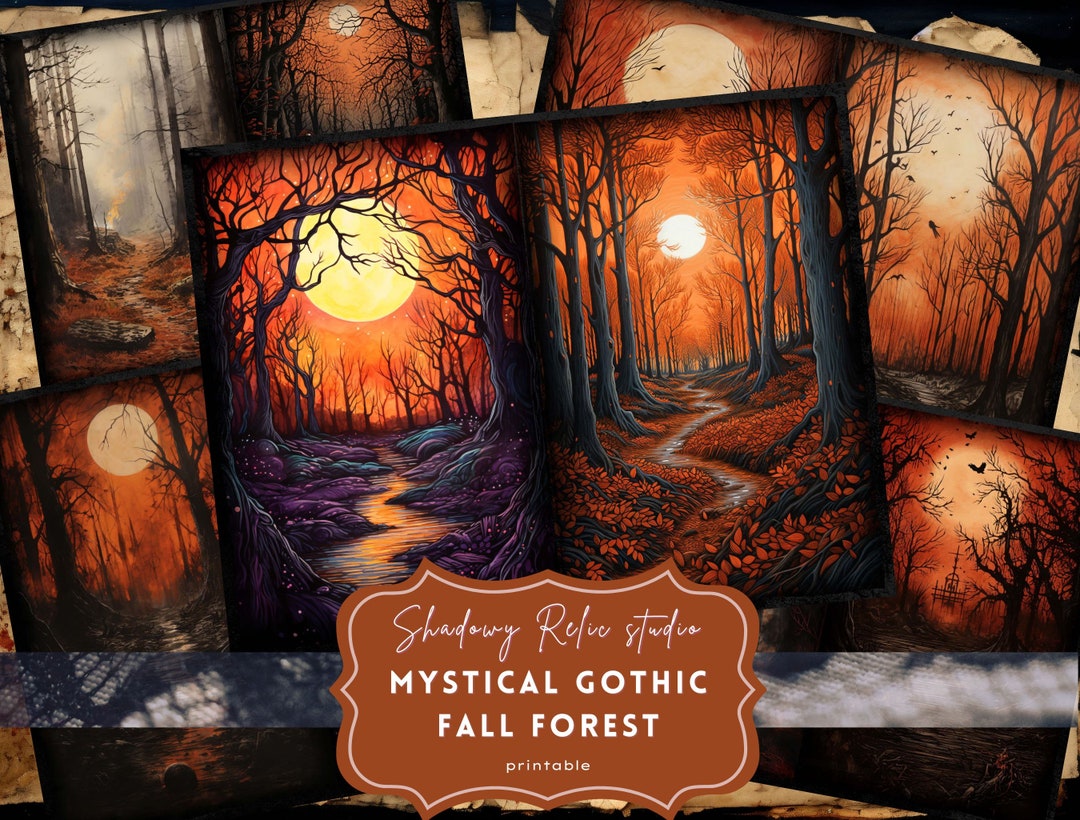 Gothic Fall Forest Junk Journal Pages Gothic Printable Pages Collage ...