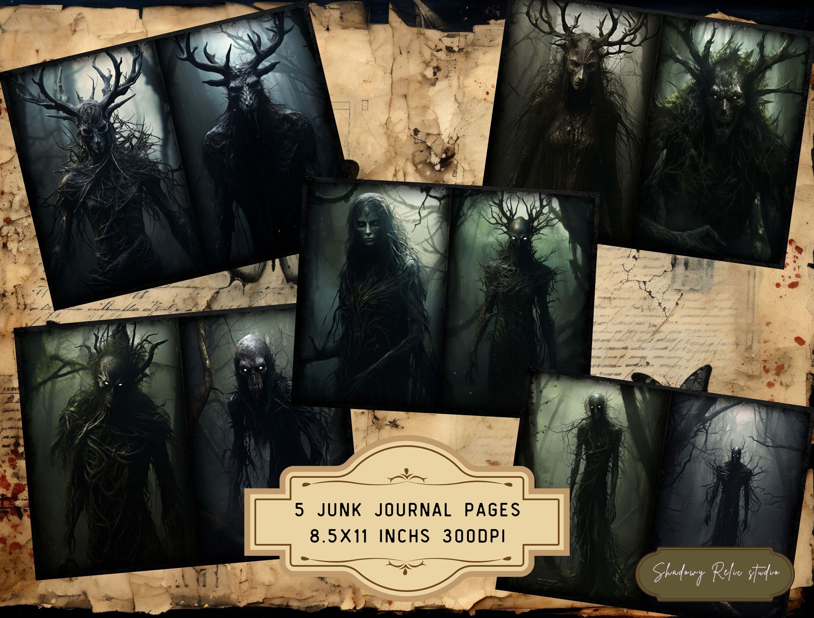 Gothic Forest Creature Junk Journal Printable Mysterious Creature Junk ...