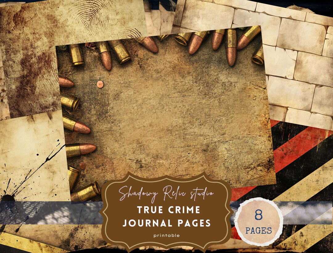 True Crime Junk Journal Kit, Gothic Noir Crime Scene Ephemera, Forensic ...