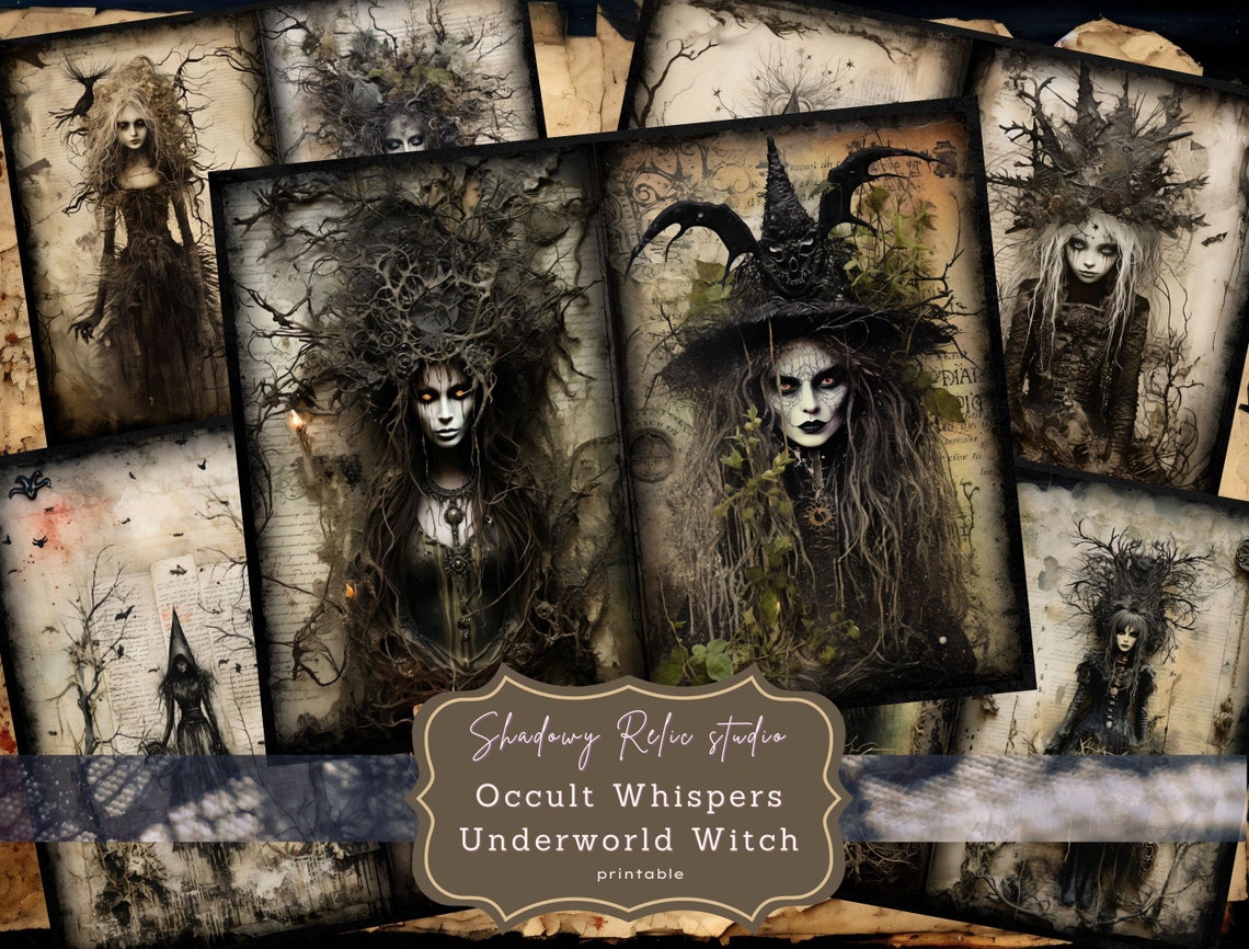 Underworld Witch Junk Journal Pages Gothic Printable Pages Collage ...