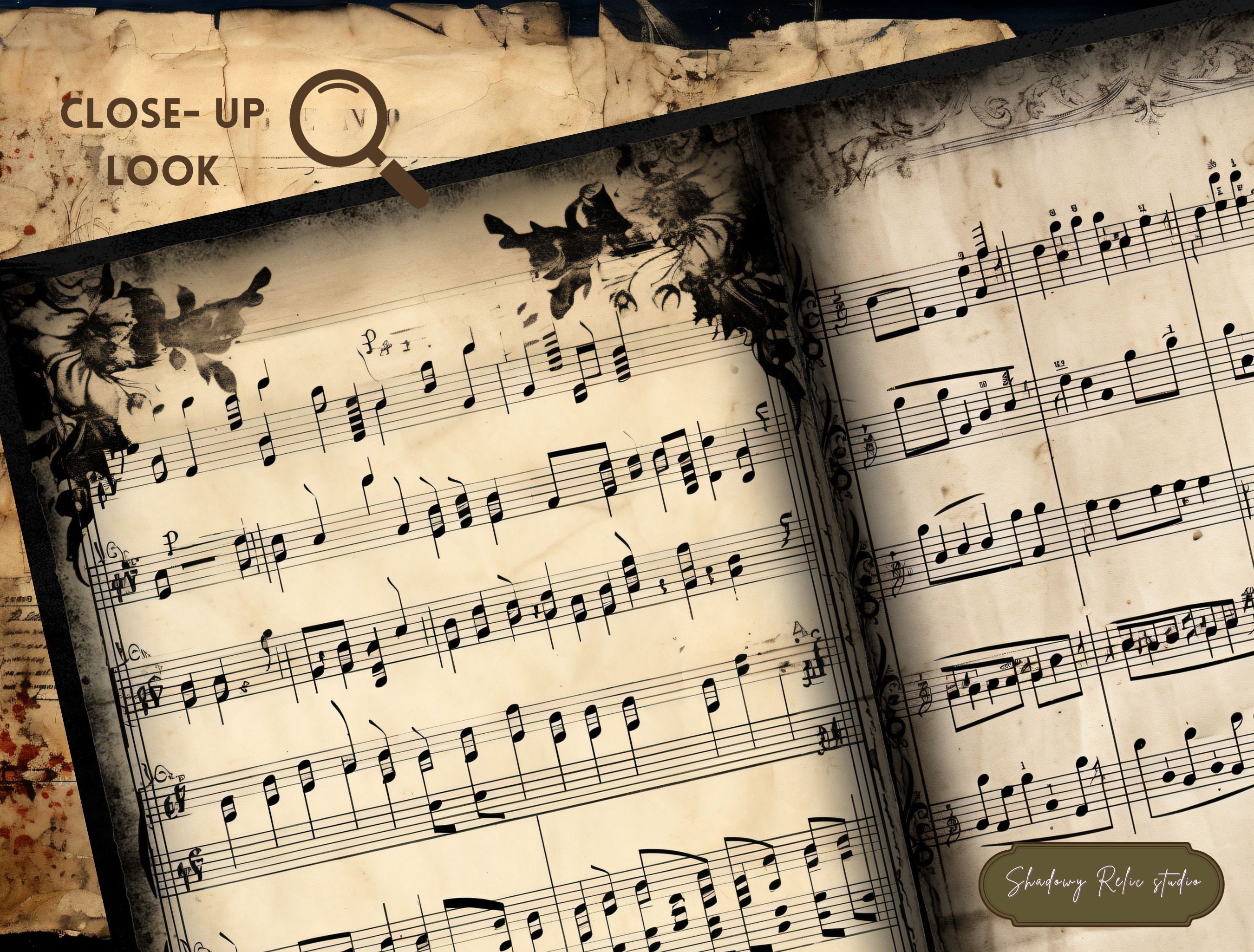 Gothic Music Junk Journal Printable Backgrounds Papers Gothic Junk ...