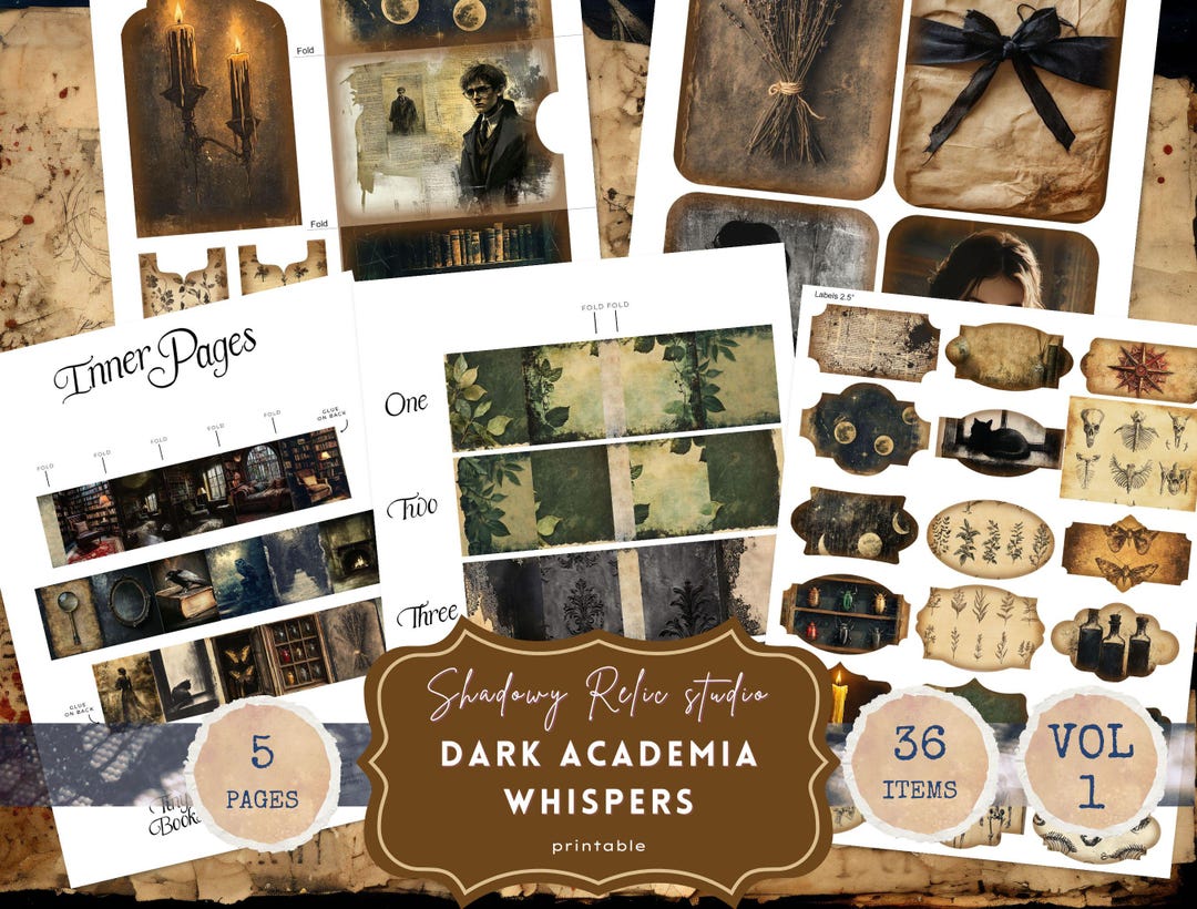 Dark Academia Junk Journal Pages Gothic Printable Pages Witch Books ...