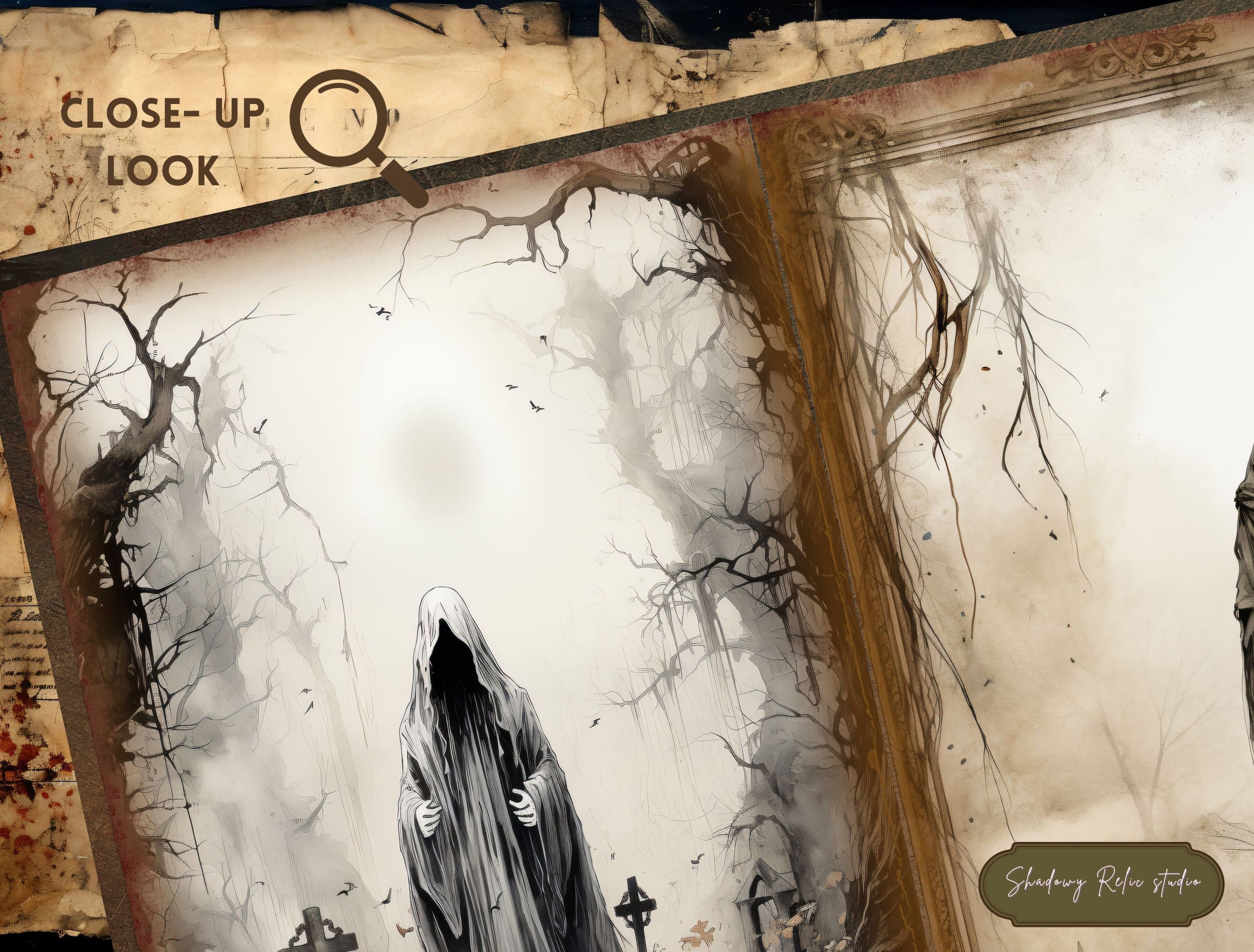 Gothic Ghost Junk Journal Pages Gothic Printable Pages Collage Sheets ...