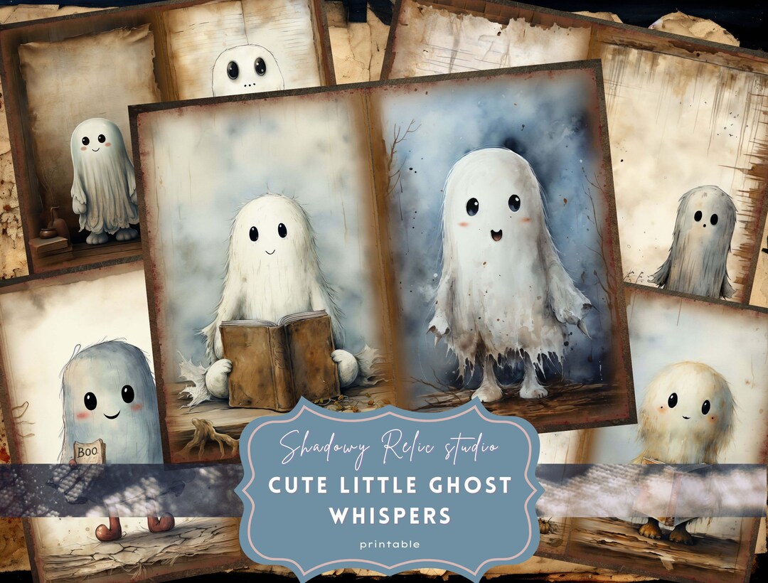 Little Ghost Junk Journal Pages Gothic Printable Pages Collage Sheets ...