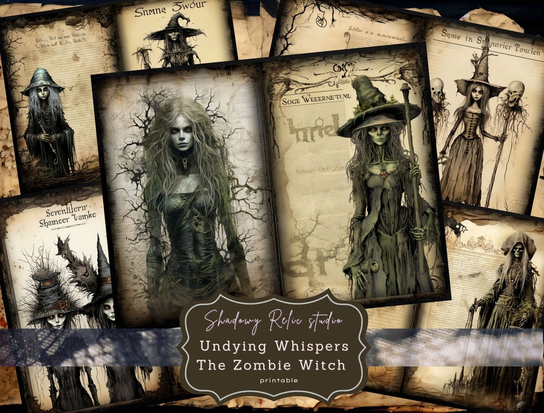 Witch Zombie Junk Journal Pages Gothic Collage Sheets Scrapbooking ...