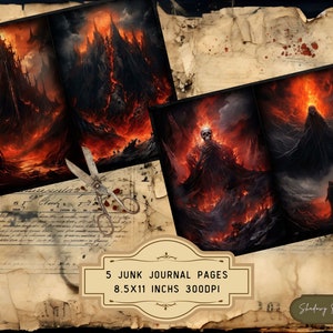 Fire Monster Junk Journal Printable Gothic Printable Pages Collage ...