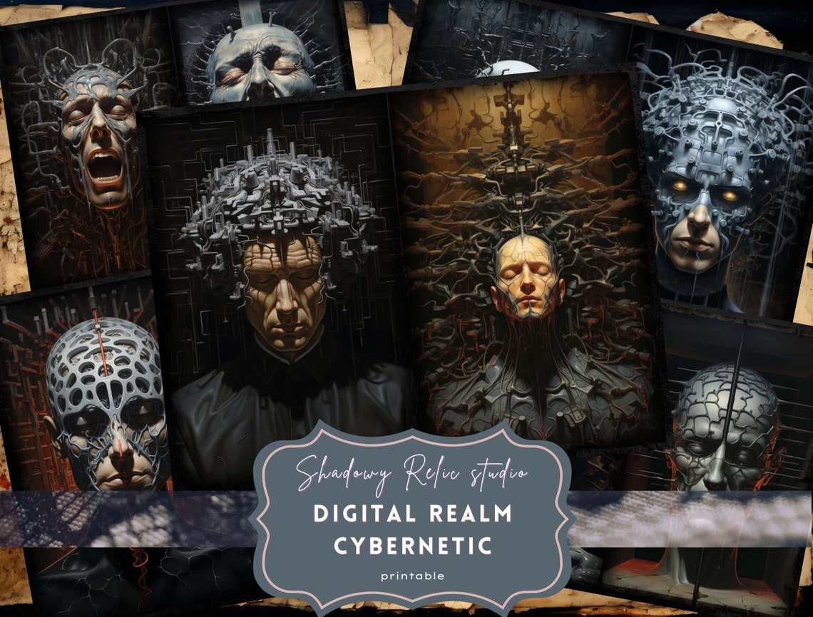 Cybernetic Junk Journal Pages Gothic Printable Pages Collage Sheets ...