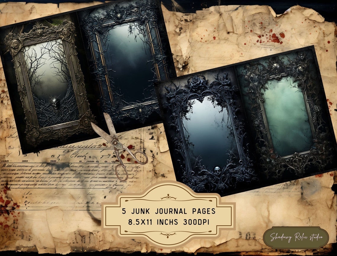 Gothic Mirror Junk Journal Printable Mysterious Mirror Junk Journal ...