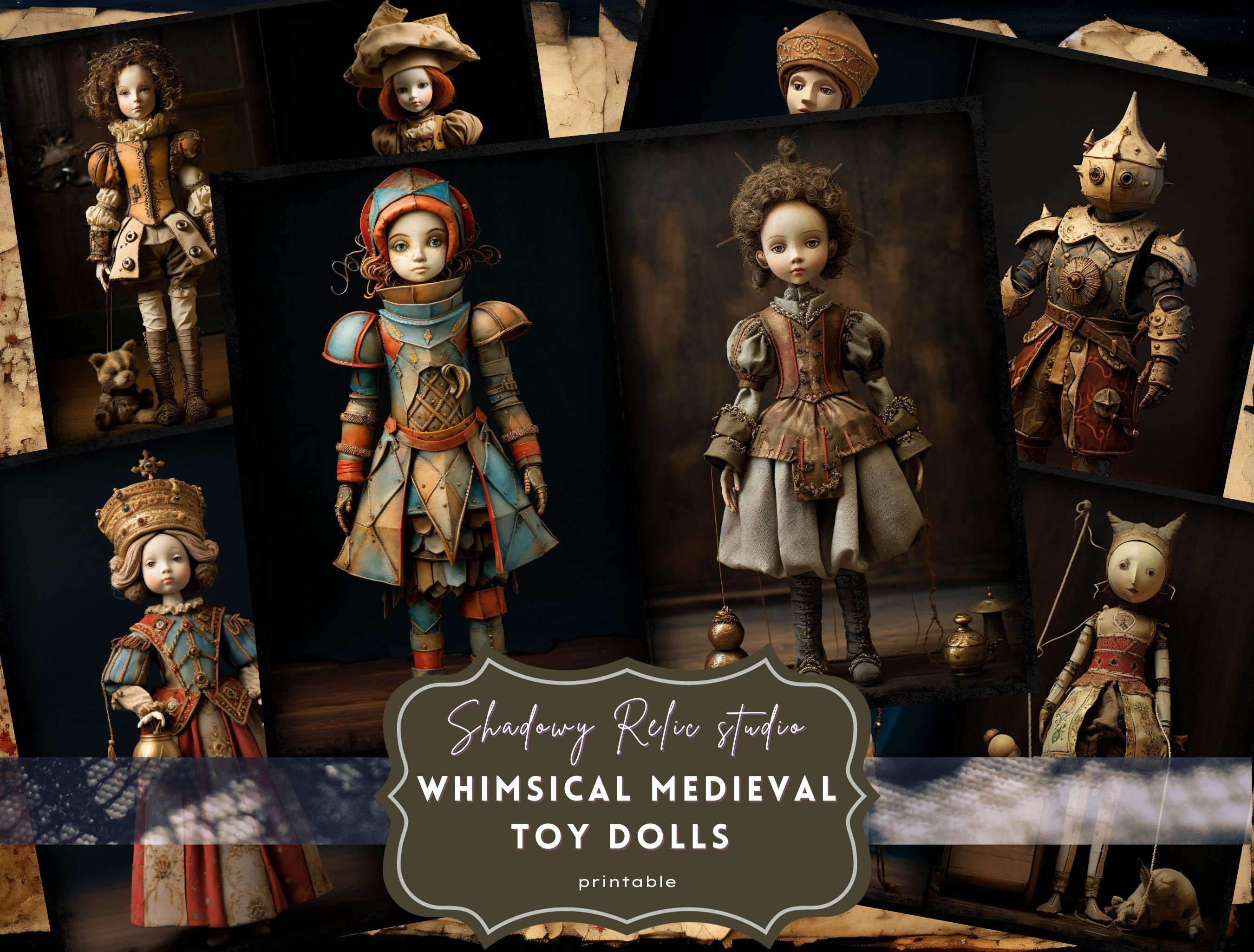Medieval Toy Dolls Junk Journal Pages Gothic Collage Sheets ...