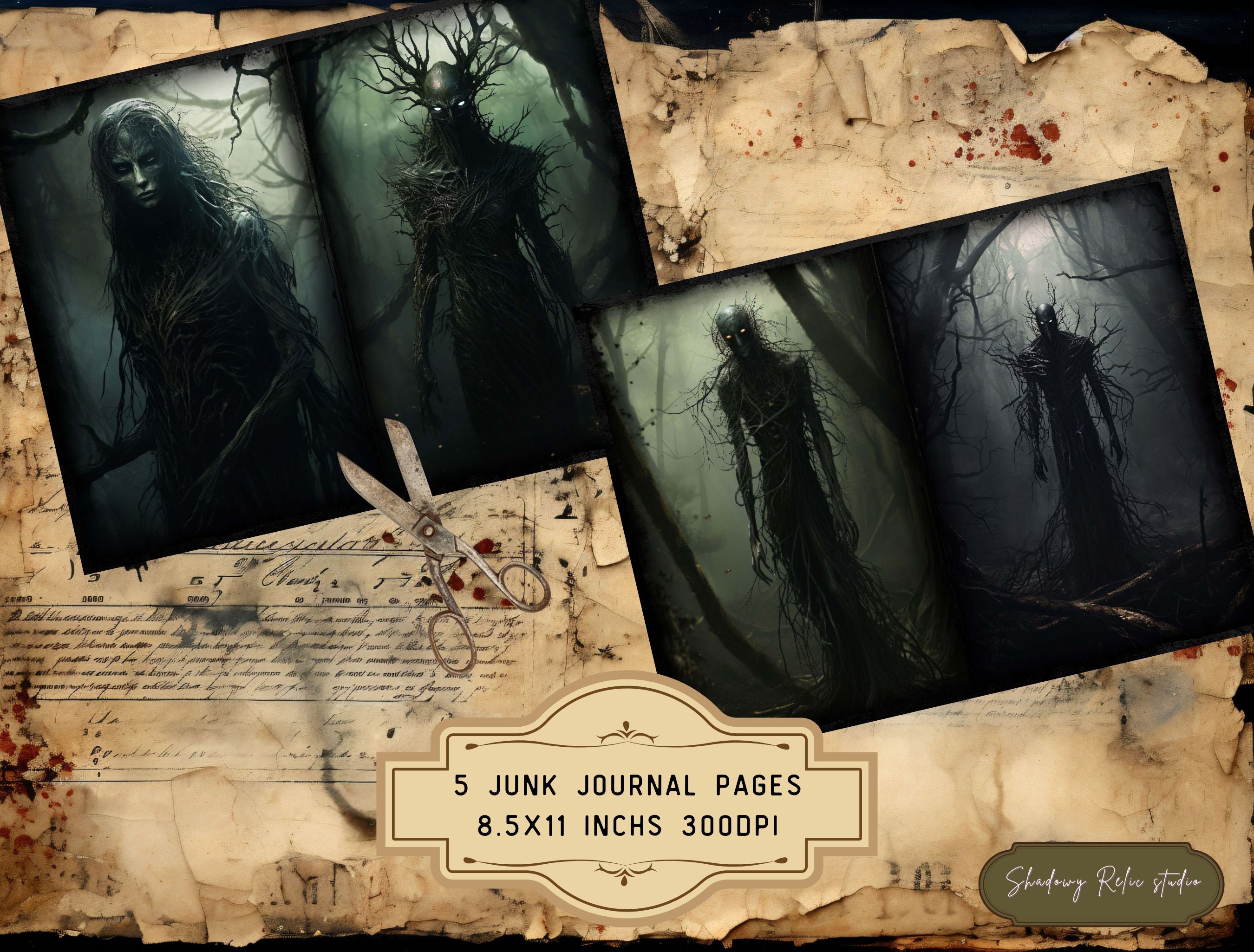Gothic Forest Creature Junk Journal Printable Mysterious Creature Junk ...