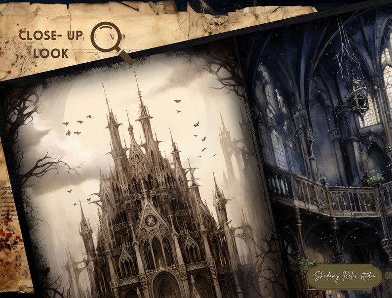 Gothic Palace Junk Journal Printable Mystical Palace Junk Journal Pages ...