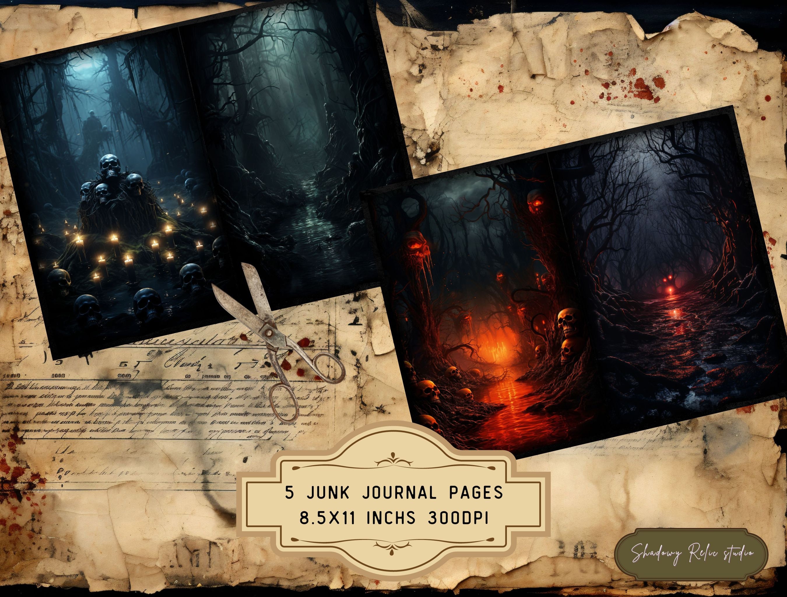 Dark Forest Junk Journal Printable Gothic Dark Magical Forest Junk ...