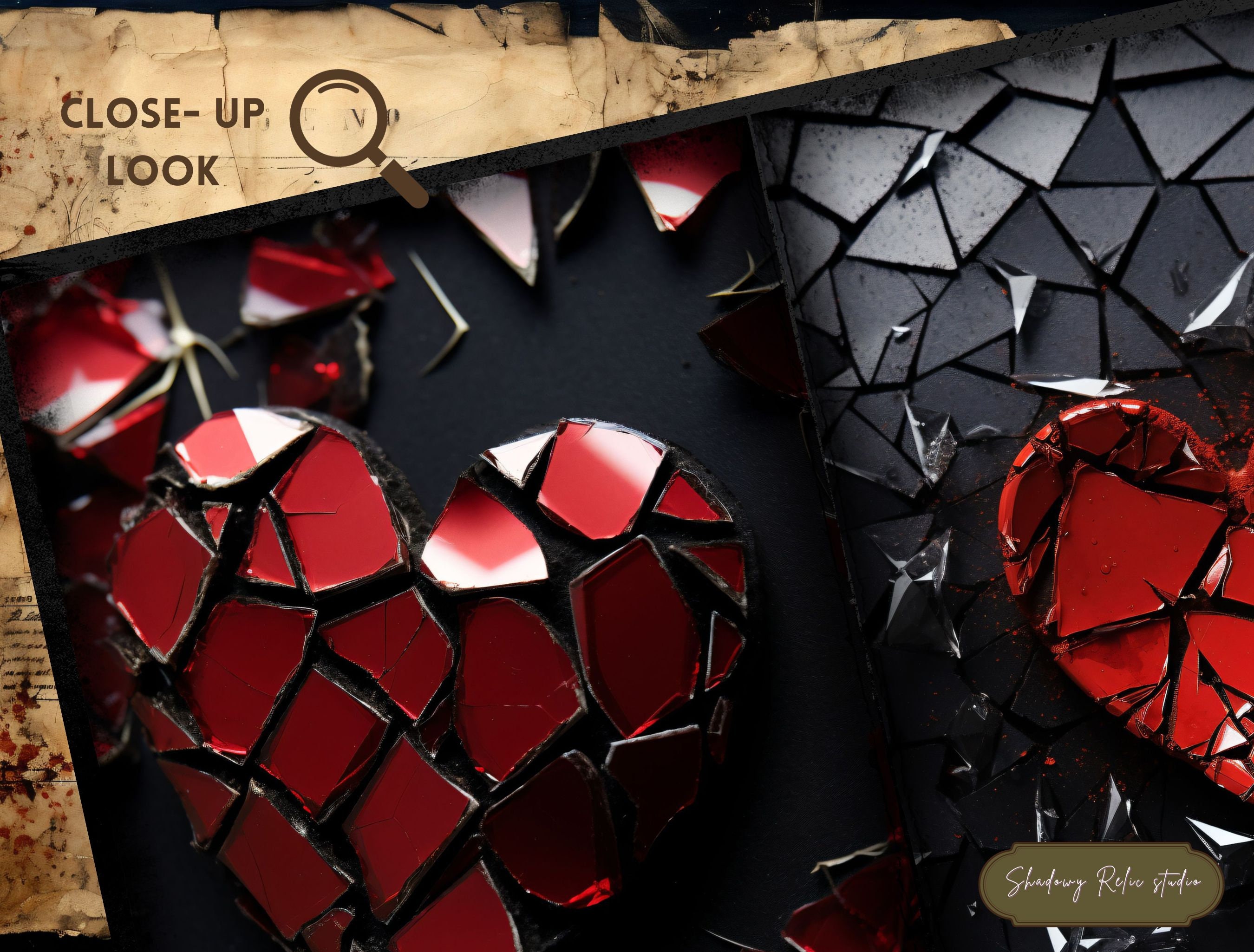 Gothic Broken Heart Junk Journal Pages Gothic Collage Sheet ...