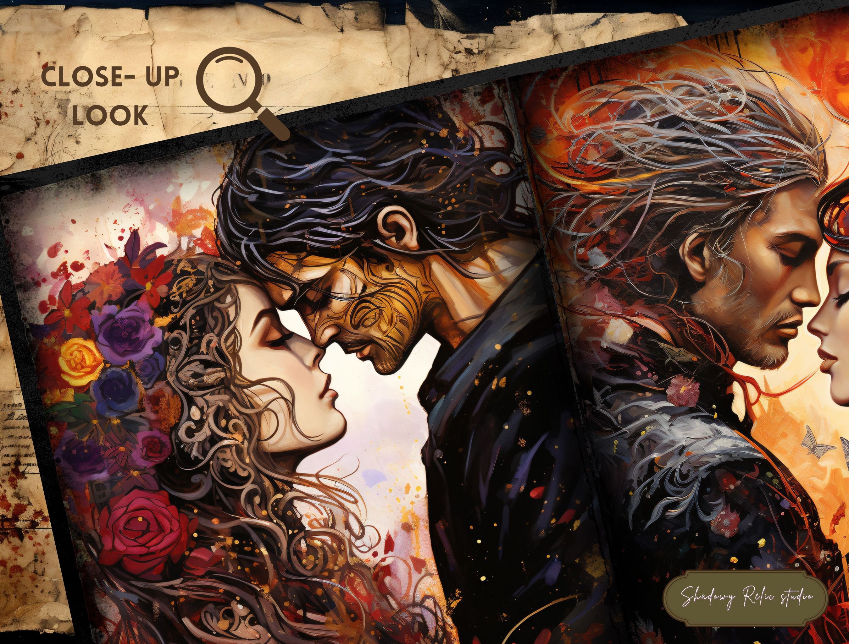 Gothic Romantic Couple Junk Journal Pages Gothic Collage Sheet ...