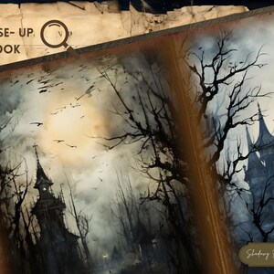 Creepy Haunted House Junk Journal Pages Gothic Printable Pages Collage ...
