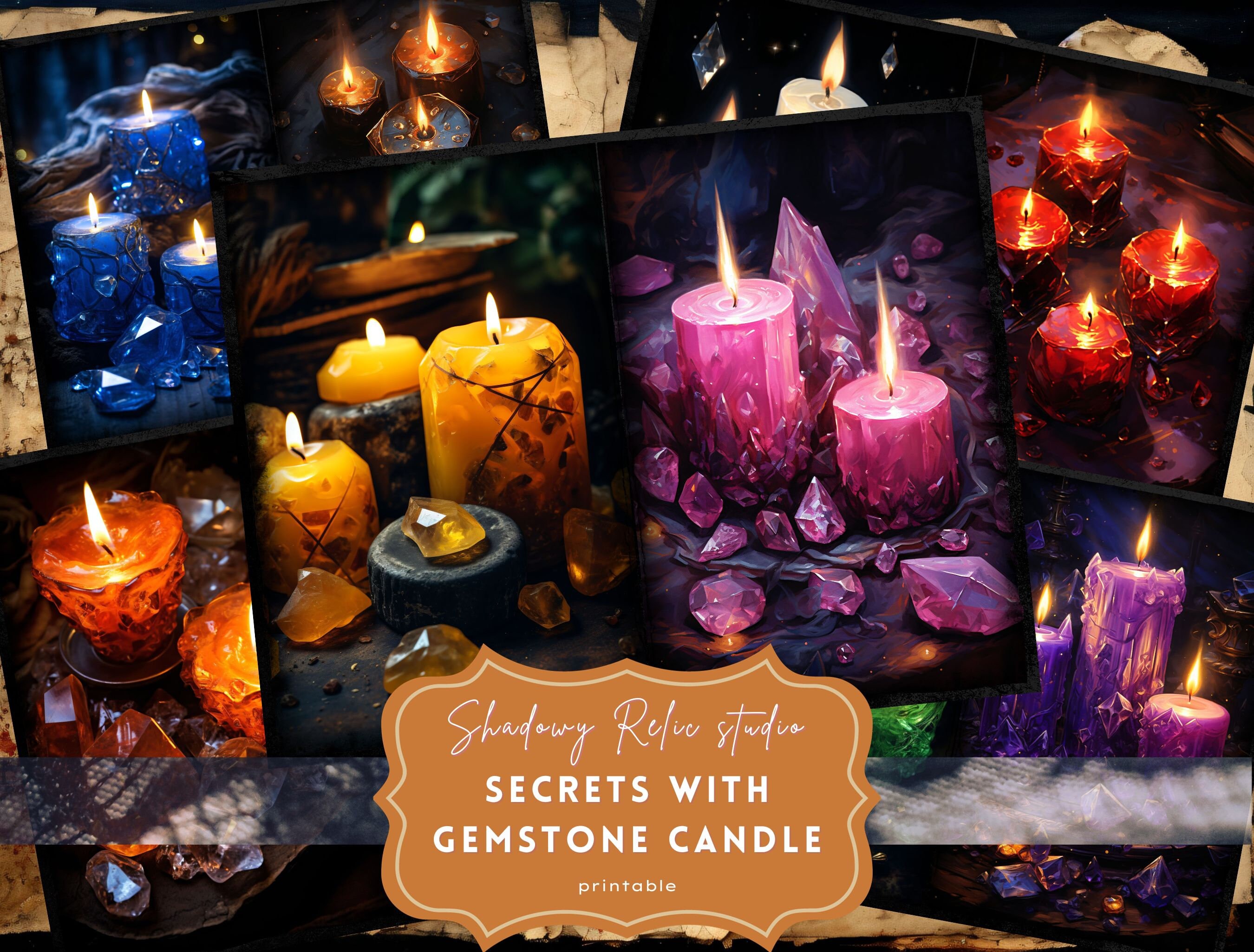 Gemstone Candles Junk Journal Pages Gothic Candles Junk Journal Kit ...