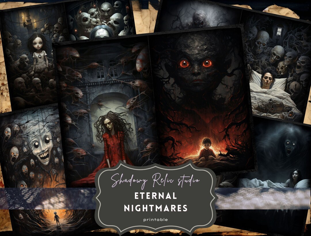 Eternal Nightmares Junk Journal Pages Gothic Printable Pages Collage ...