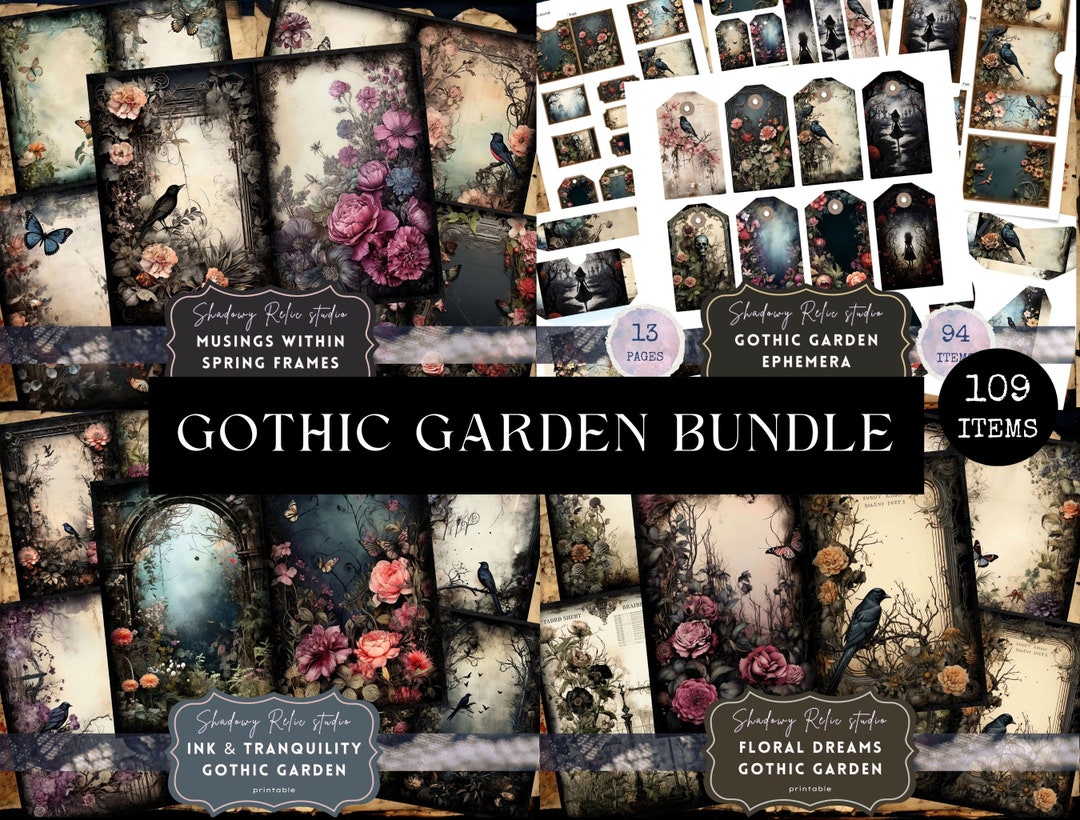Gothic Garden Junk Journal Kit Gothic Garden BUNDLE Junk Journal ...