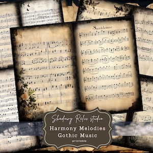 Gothic Music Junk Journal Printable Backgrounds Papers Gothic Junk ...