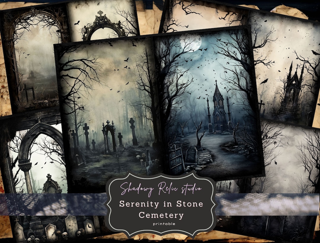 Cemetery Junk Journal Pages Gothic Junk Journal Pages Collage Sheets ...