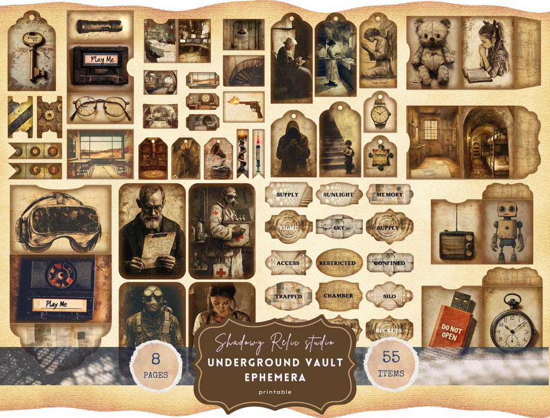 Underground Vault Post-apocalyptic Junk Journal Kit – Underground ...
