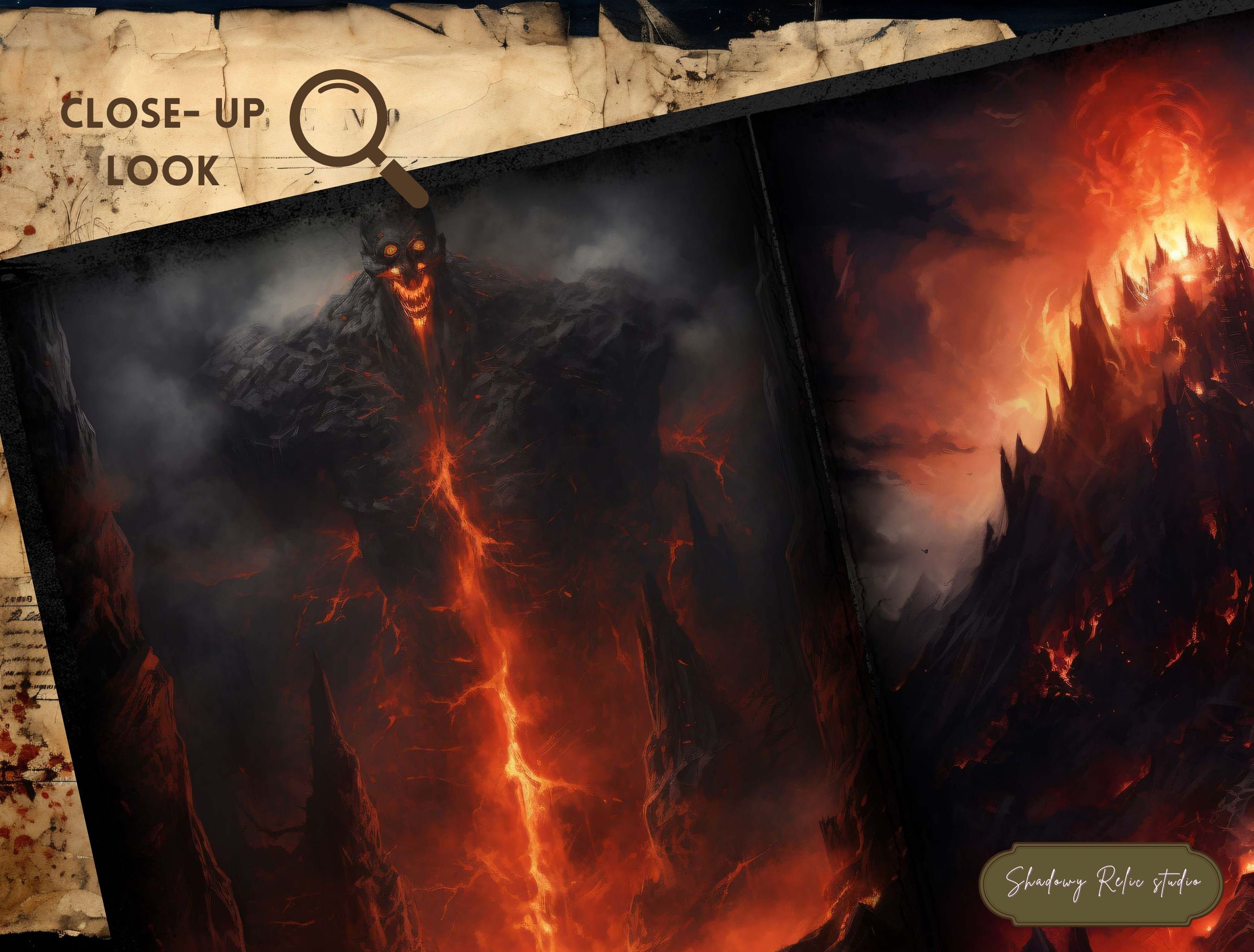 Fire Monster Junk Journal Printable Gothic Printable Pages Collage ...