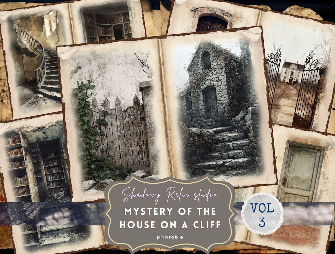 House on a Cliff Junk Journal Pages Houses on the Edge Junk Journal Kit ...