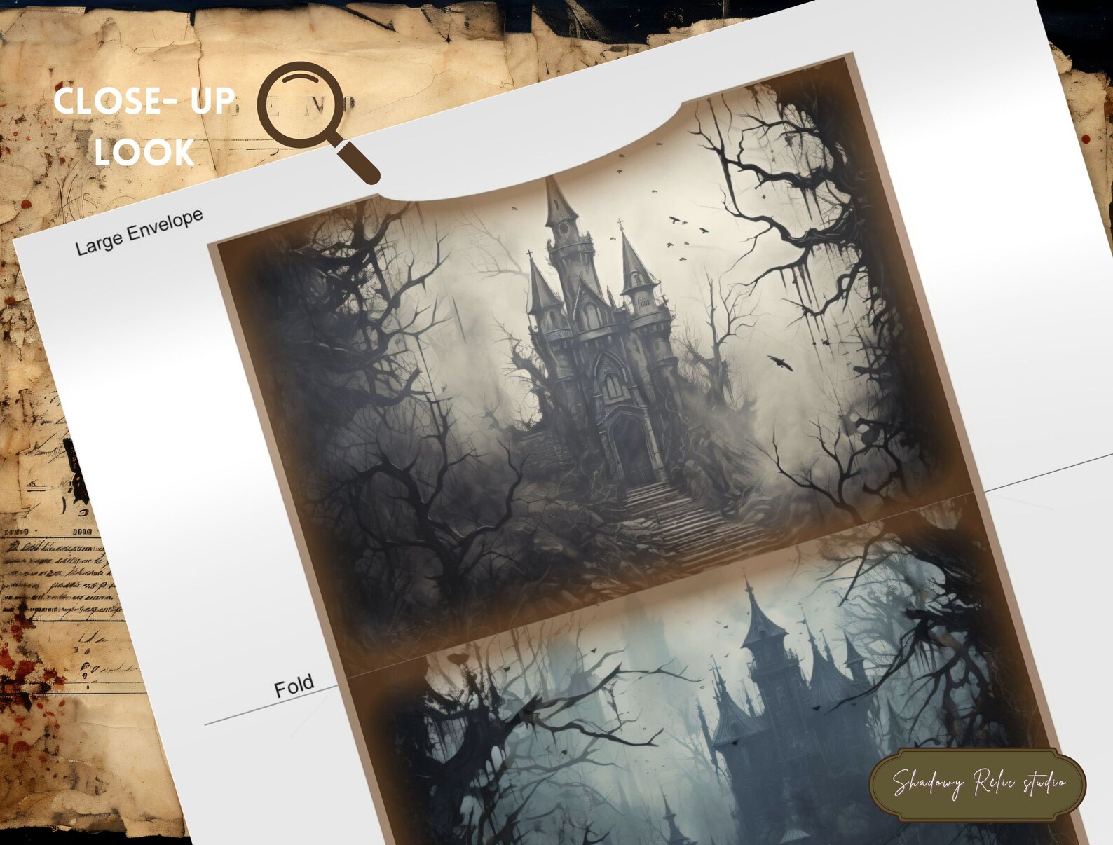 Gothic Castle Ephemera Gothic Blood Moon Castle Collage Sheet ...