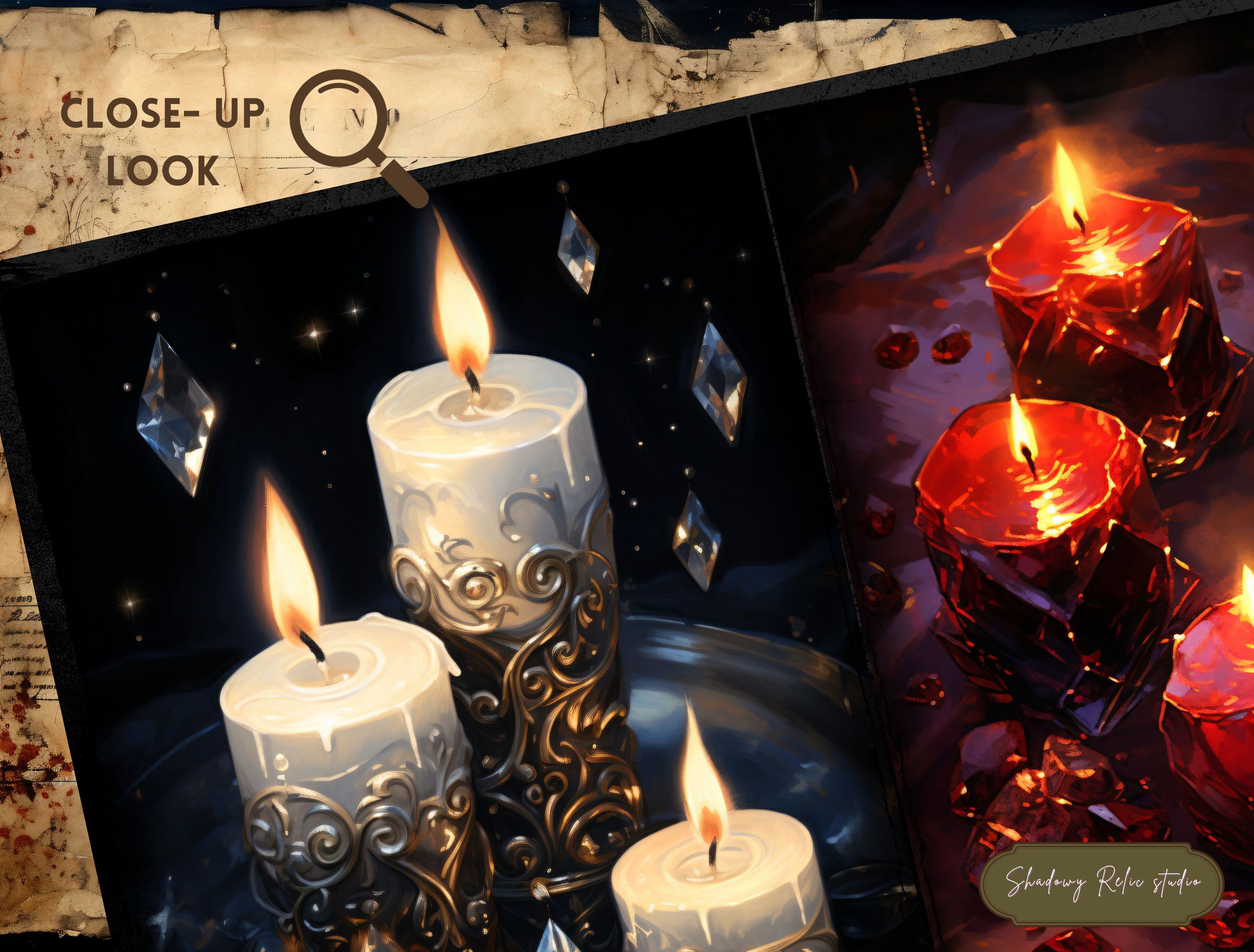 Gemstone Candles Junk Journal Pages Gothic Candles Junk Journal Kit ...