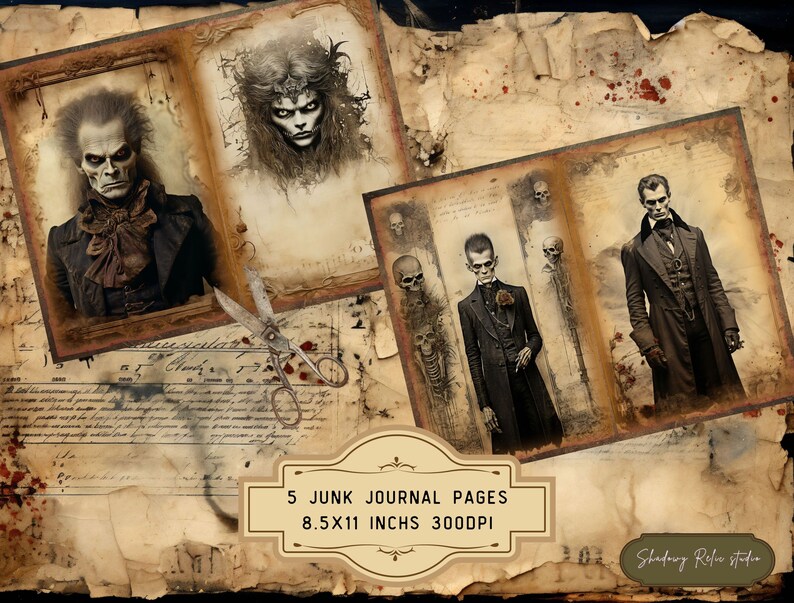Vampiresjunk Journal Printable Gothic Immortal Junk Journal Pages ...