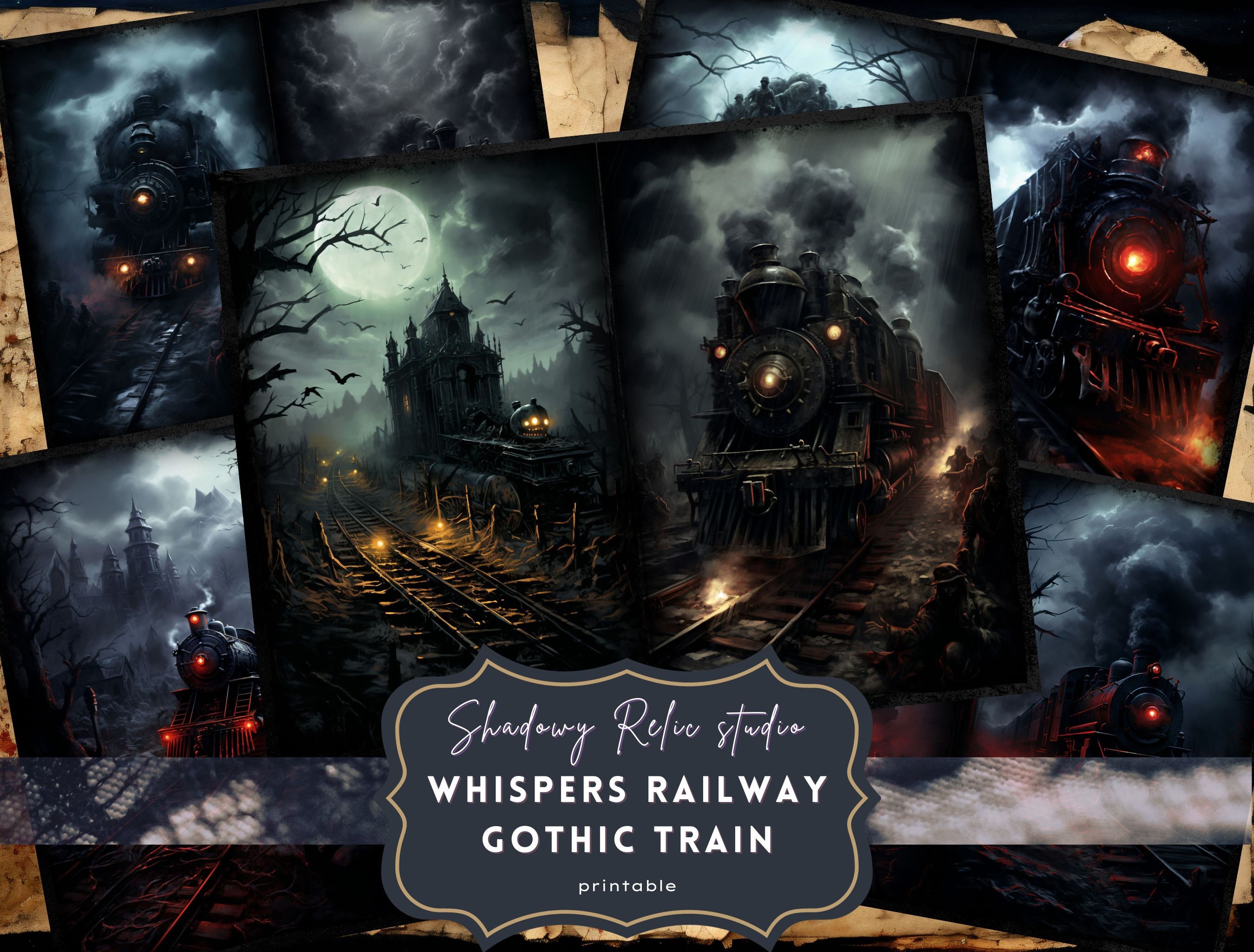 Gothic Train Junk Journal Pages Railway Train Junk Journal Kit ...