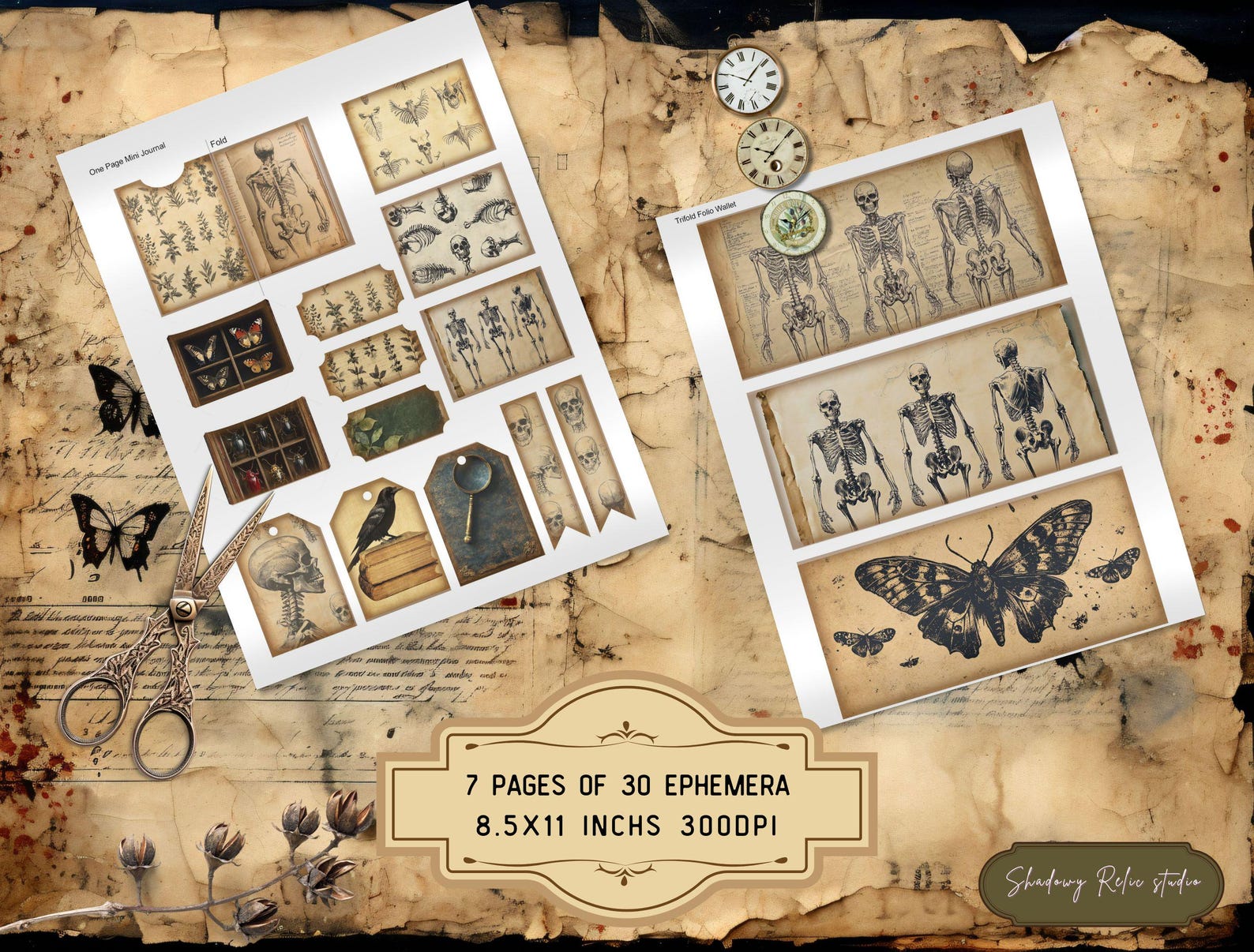 Dark Academia Junk Journal BUNDLE Gothic Printable Journal Kit Witch ...