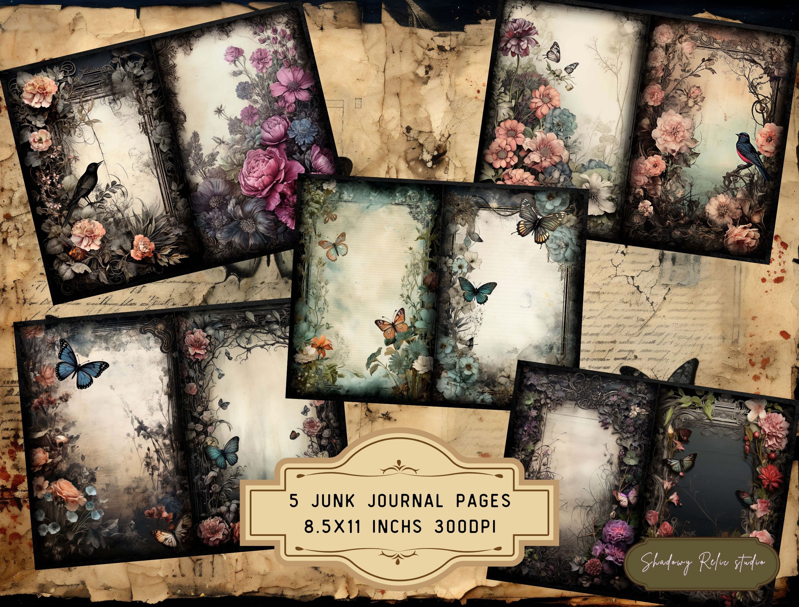Gothic Spring Frame Junk Journal Pages Gothic Collage Sheet ...