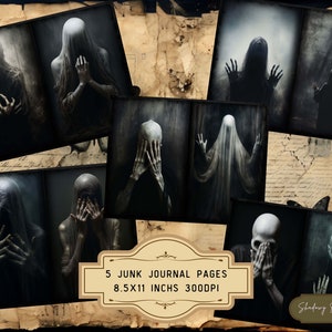 Ghost Junk Journal Pages Gothic Printable Pages Collage Sheets ...