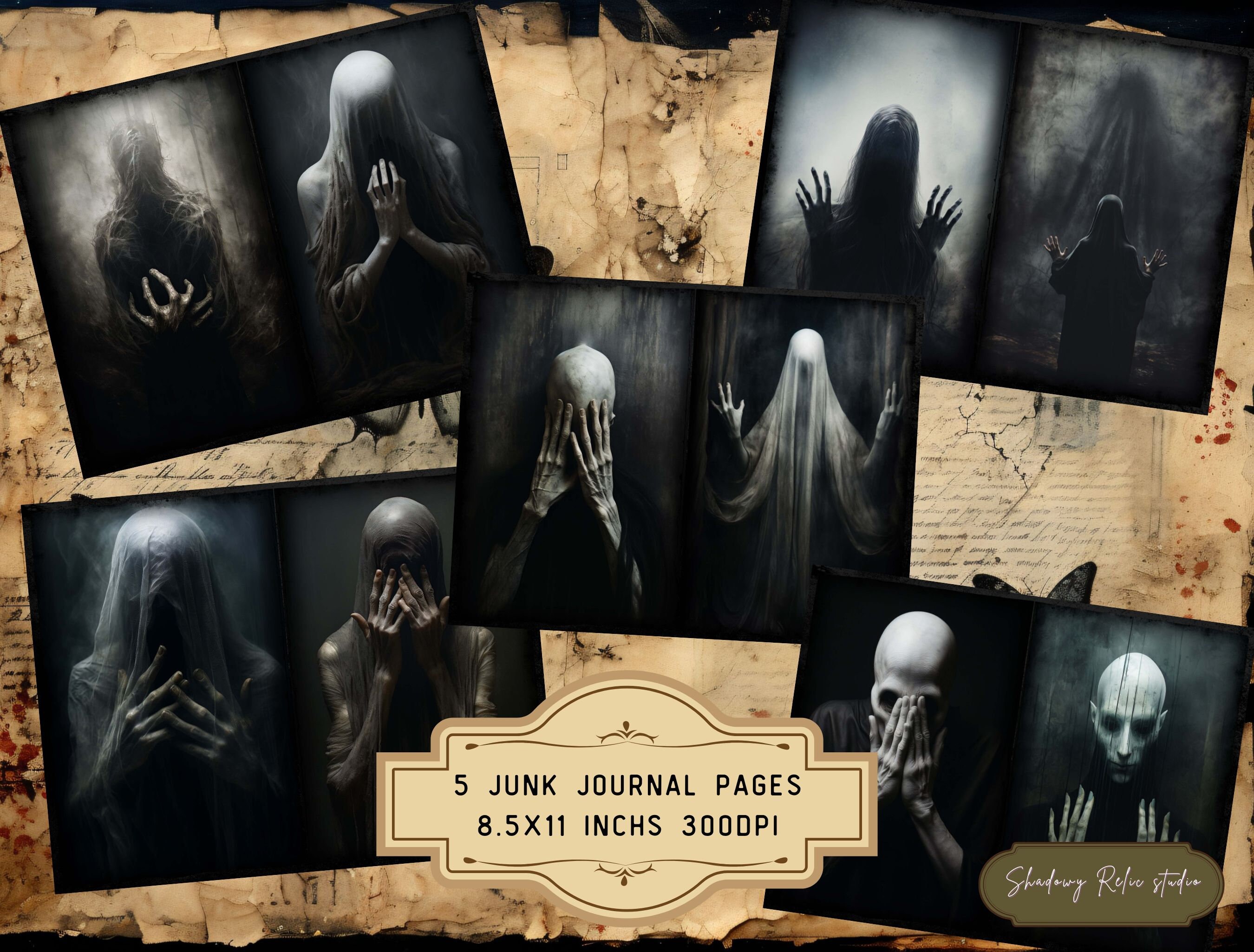 Ghost Junk Journal Pages Gothic Printable Pages Collage Sheets ...