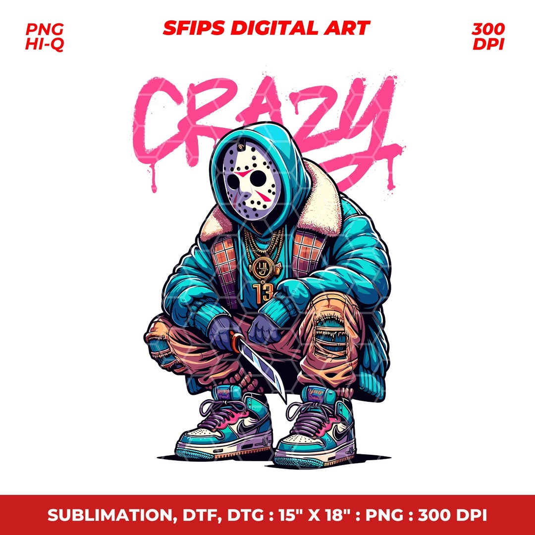 Gangster Jason PNG, Urban Trap Designs, Hiphop Tshirt Designs, Horror ...