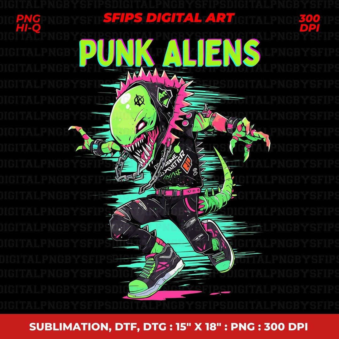 Punk Aliens PNG, Punk Aliens Tshirt Design, Digital File PNG, PNG High ...