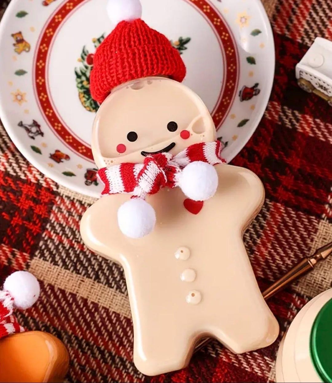 6 Sets Christmas Gingerbread Man Beverage Bottles With Hats and Scarves ...