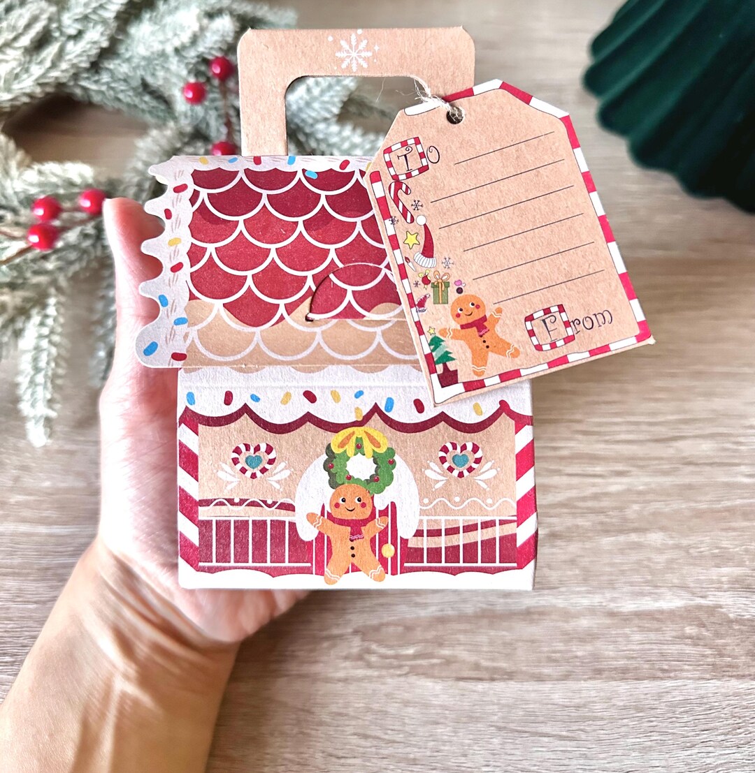 Christmas Party Candy Gift Boxes, Gingerbread House Treat Box, Holiday ...