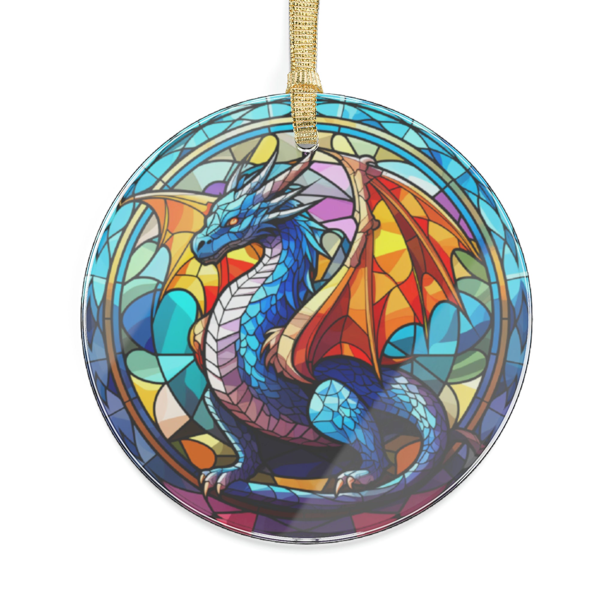 Acrylic Blue Stained Glass Dragon Ornament Dragon Lover Gift - Etsy