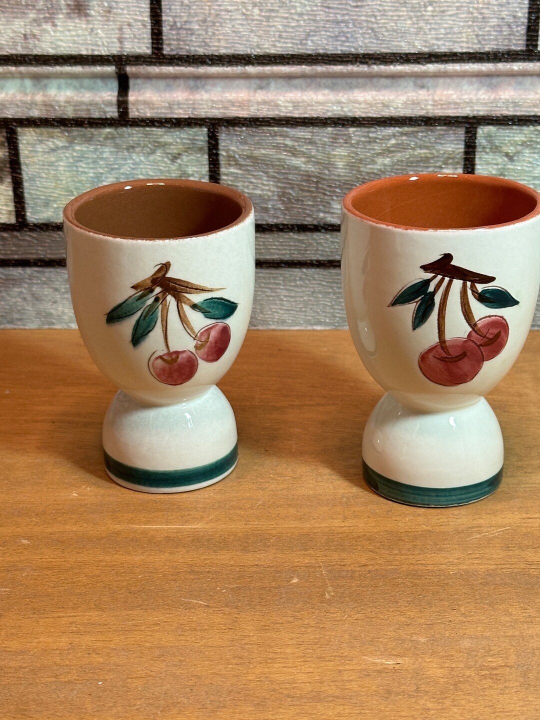 Ceramic Hand Painted Egg Cup Stangl Pottery Fruit Cherry, USA, Same Day ...