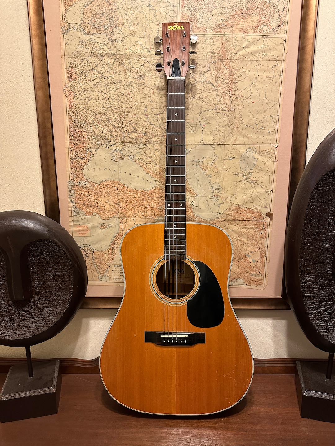 Vintage Martin Sigma DM-5, Dreadnought Mahogany Acoustic Guitar, Hard ...
