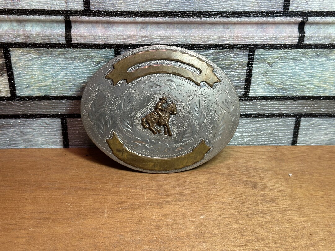 Vintage Western Flair Colorado Springs Belt Buckle Horse Large 5", Free ...