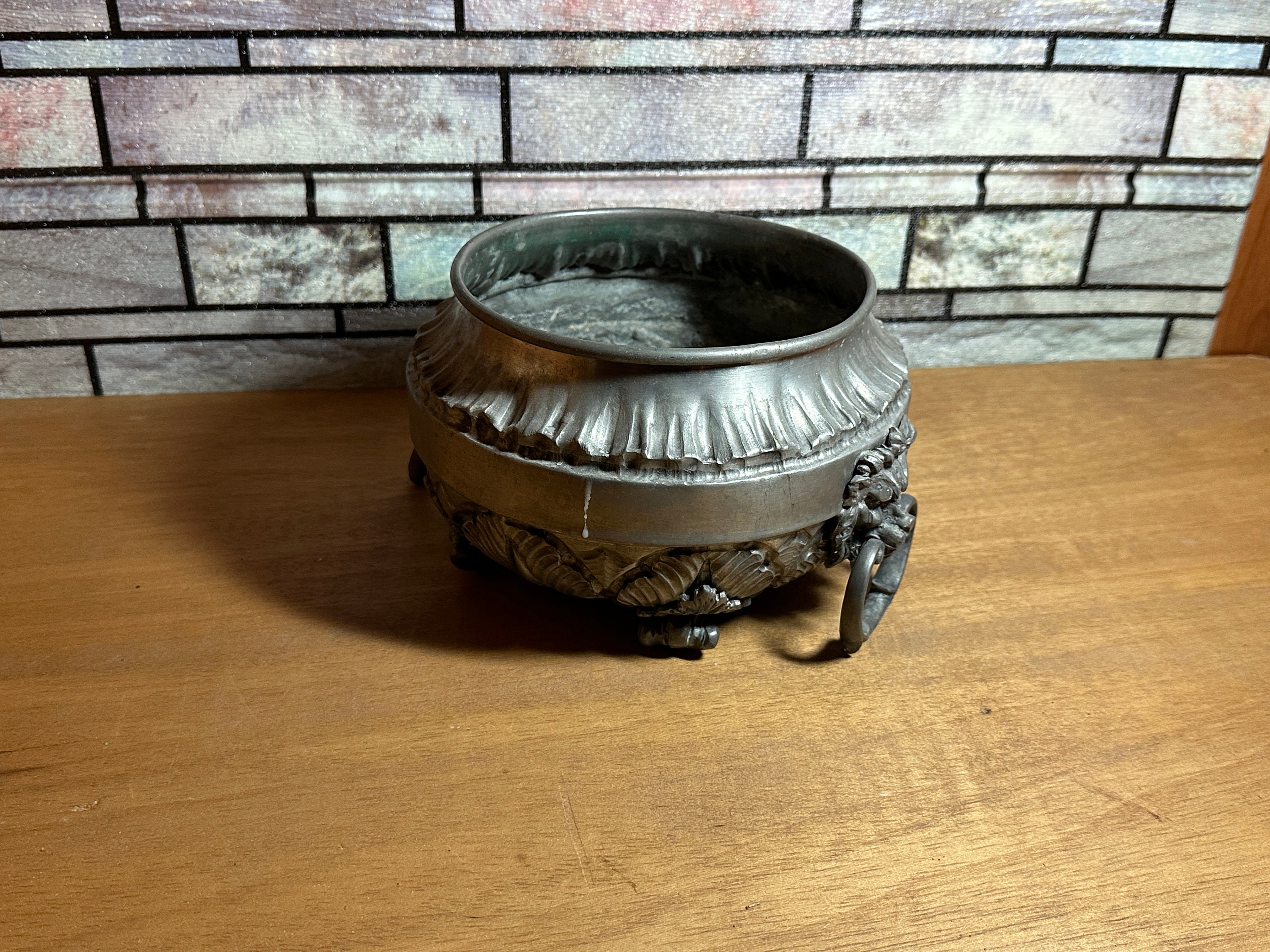 Vintage Etain Pewter, Hammered Flared Planter, Italy, Peltro 95%, Same ...